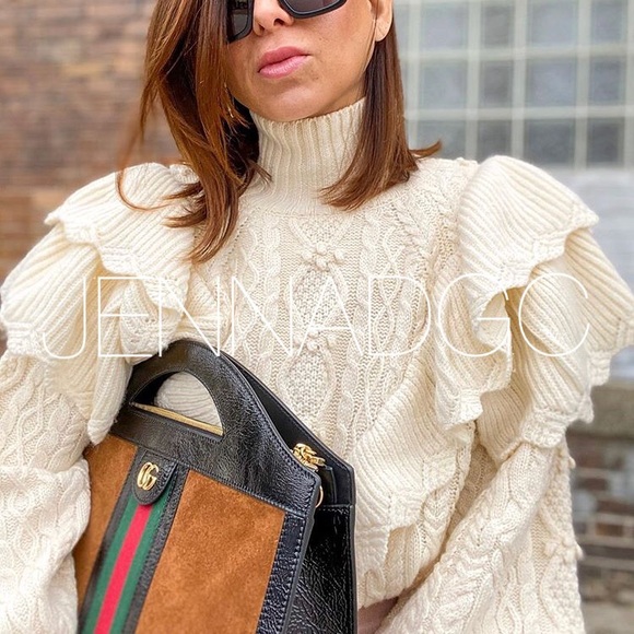 Zara | Sweaters | Last One Nwt Zara Ruffled Cable Knit Sweater | Poshmark